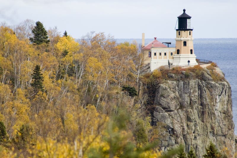 Split Rock Lighthouse Sunrise Silhouette Stock Photo - Image of nature ...