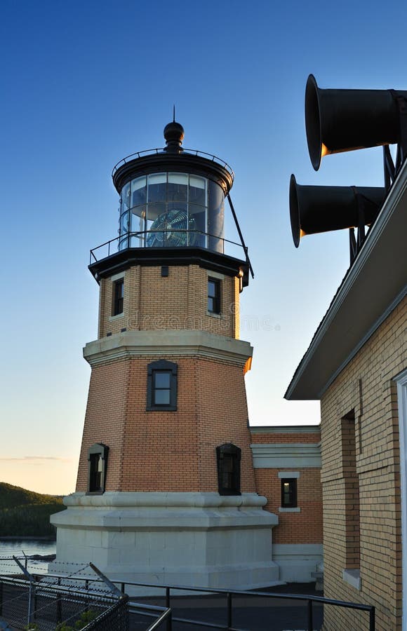 Split Rock Lighthouse Sunrise Silhouette Stock Photo - Image of nature ...