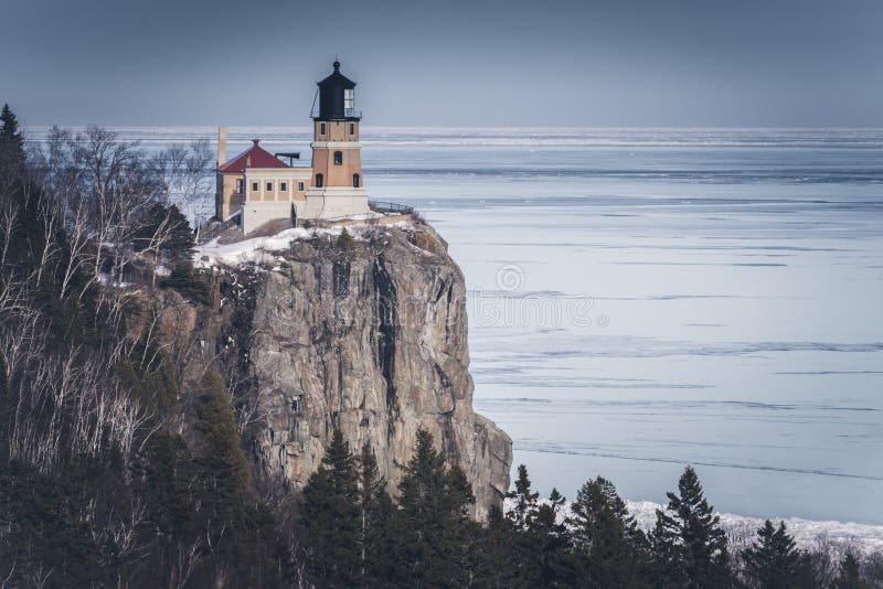 Split Rock Lighthouse Birch Trees Stock Image - Image of trees ...