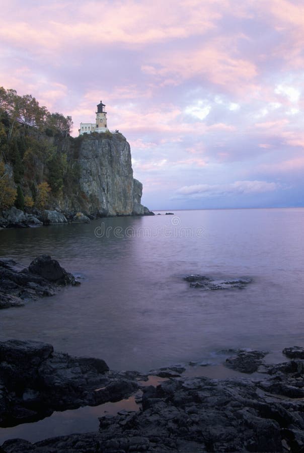 Split Rock Lighthouse Birch Trees Stock Image - Image of trees ...