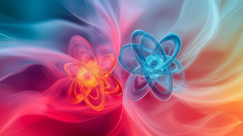 A Split-screen Concept Showcasing Quantum Mechanics, with Dynamic ...