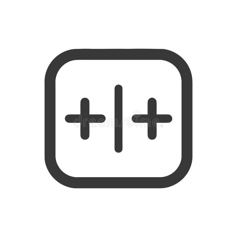 Rounded Square Button with Plus and Minus Symbols: User Interface ...