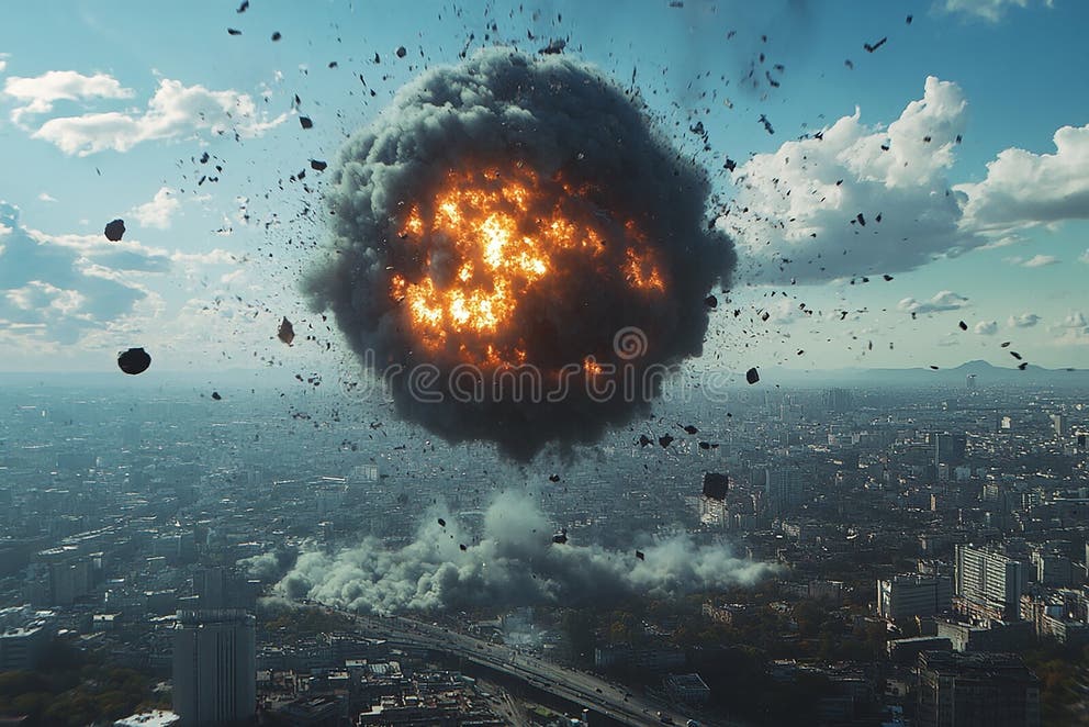 Split Second before an Atomic Bomb Impact Stock Illustration ...