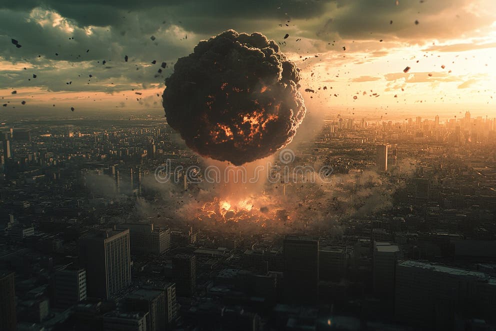 Split Second before an Atomic Bomb Impact Stock Illustration ...