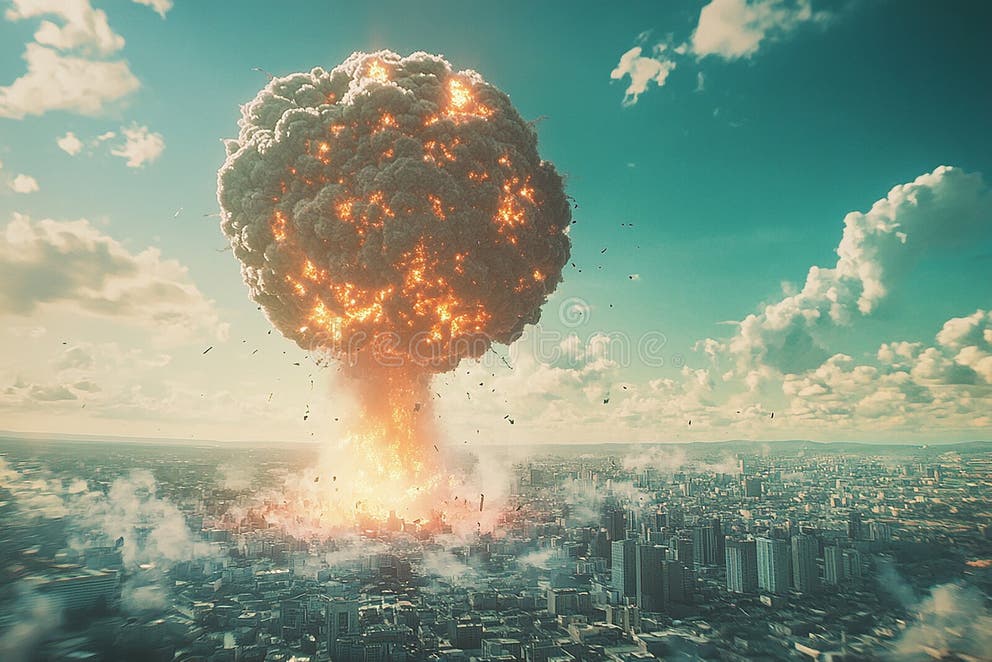 Split Second before an Atomic Bomb Impact Stock Illustration ...