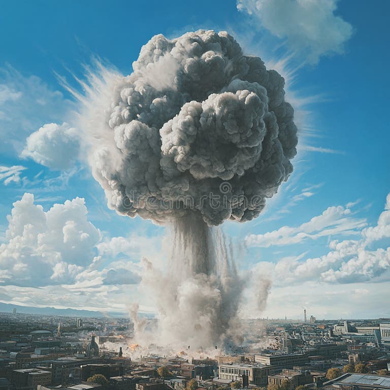 Split Second before an Atomic Bomb Impact Stock Illustration ...