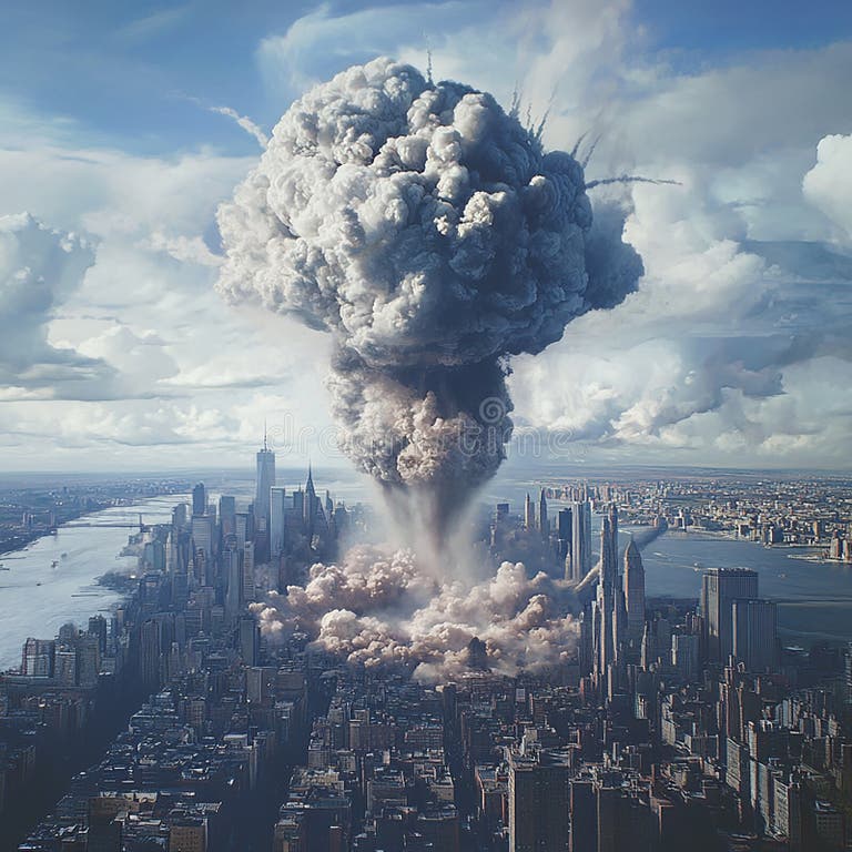 Split Second before an Atomic Bomb Impact Stock Illustration ...