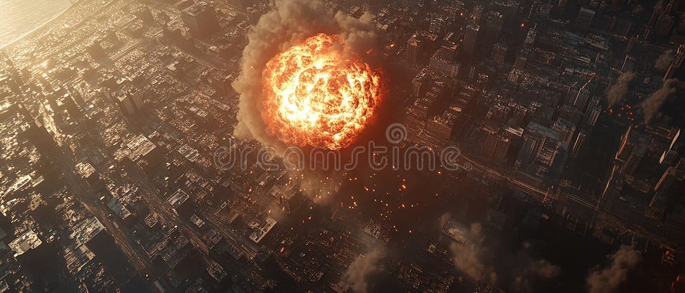 Split Second before an Atomic Bomb Impact Stock Illustration ...