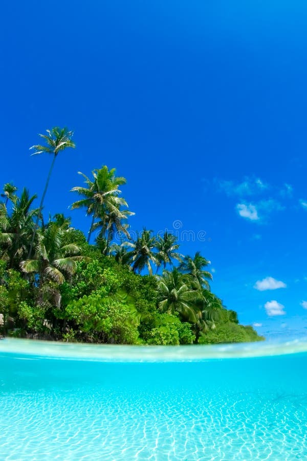 Split Shot of Tropical Island Stock Photo - Image of exotic, romantic ...