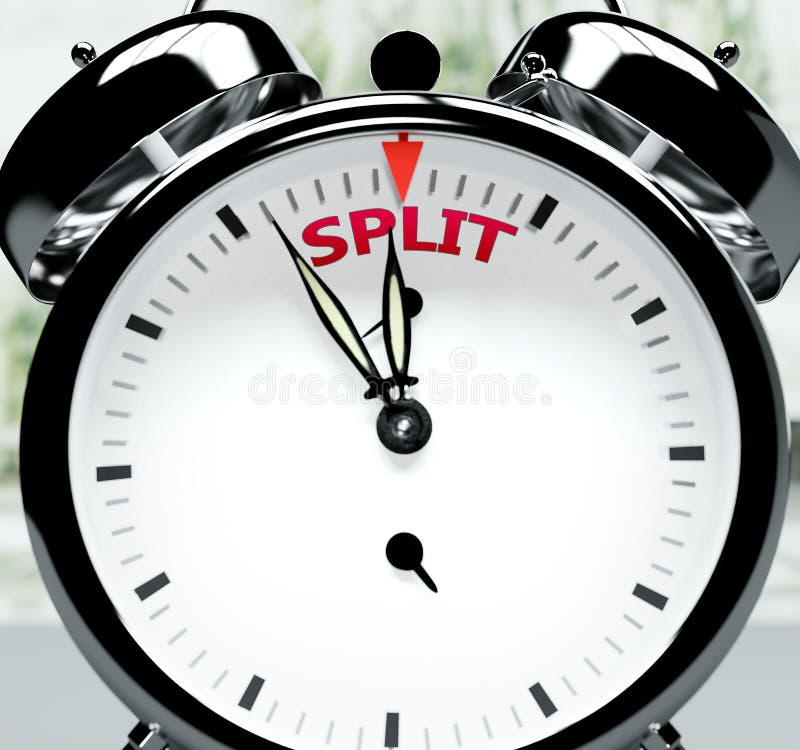 Split Time stock illustration. Illustration of alarm, hands - 4356427