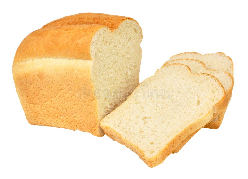 Split Bread on White Background Stock Image - Image of shot, full ...