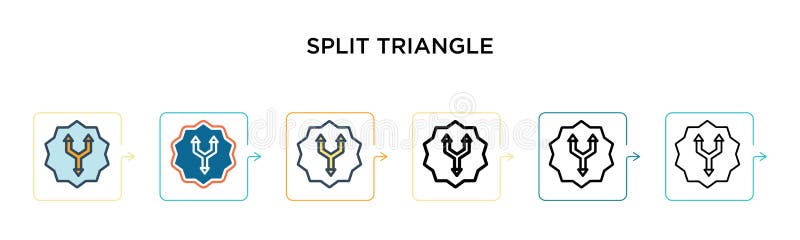 Split Triangle Vector Icon in 6 Different Modern Styles. Black, Two ...