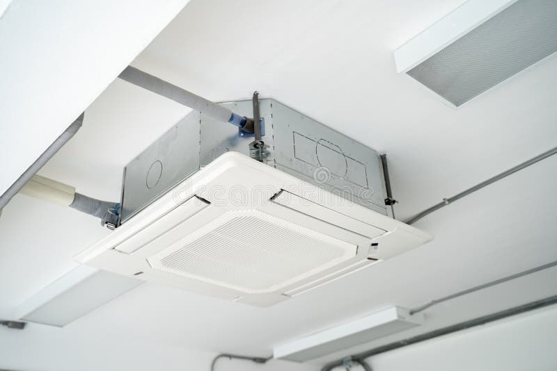 Ceiling Type Hanging Air Conditioner Unit Stock Image - Image of flow ...