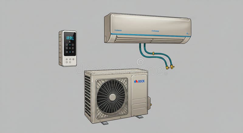 Split-type Air Conditioning System Featuring an Indoor Unit, Outdoor ...