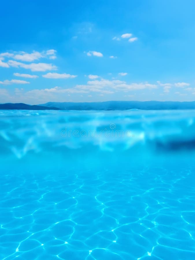 Split Underwater Pool Photo Stock Photo - Image of rest, leisure: 255916502