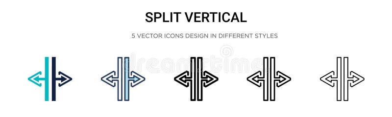 Split Vertical Icon in Filled, Thin Line, Outline and Stroke Style ...