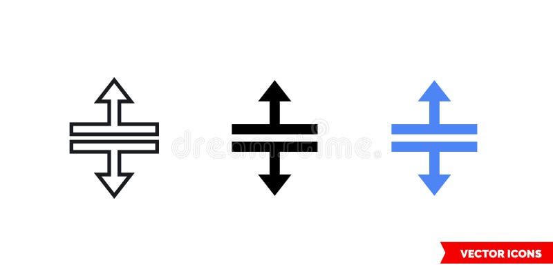 Split Vertical Icon of 3 Types. Isolated Vector Sign Symbol. Stock ...