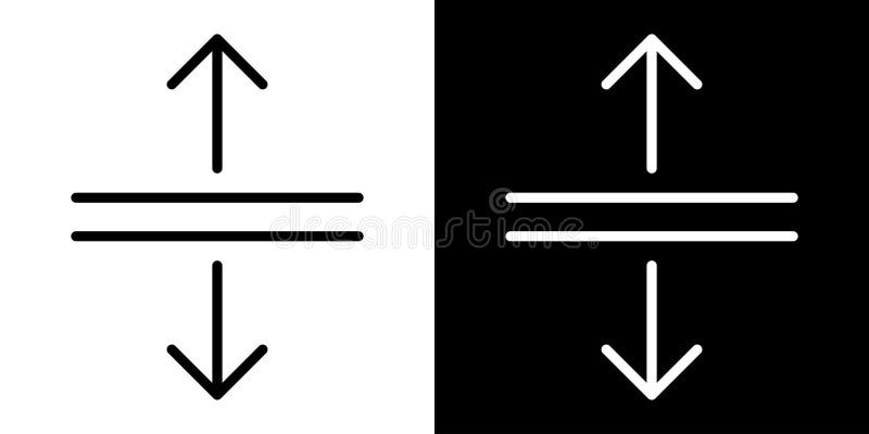 Split Vertical Thin Line Vector Icon Set Stock Illustration ...