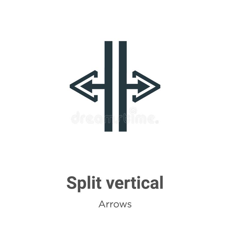 Split Vertical Vector Icon on White Background. Flat Vector Split ...