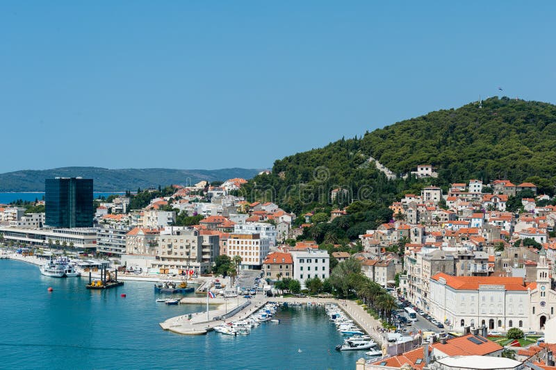 Split- View of Coastline and the Part of Old Town. Stock Photo - Image ...
