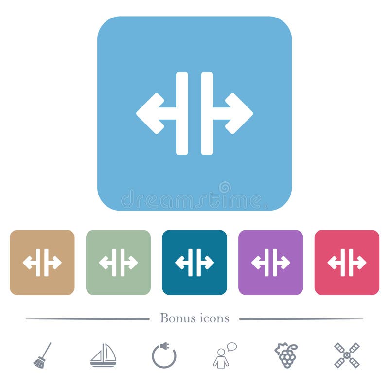 Split View Icon Flat Icons on Color Rounded Square Backgrounds Stock ...