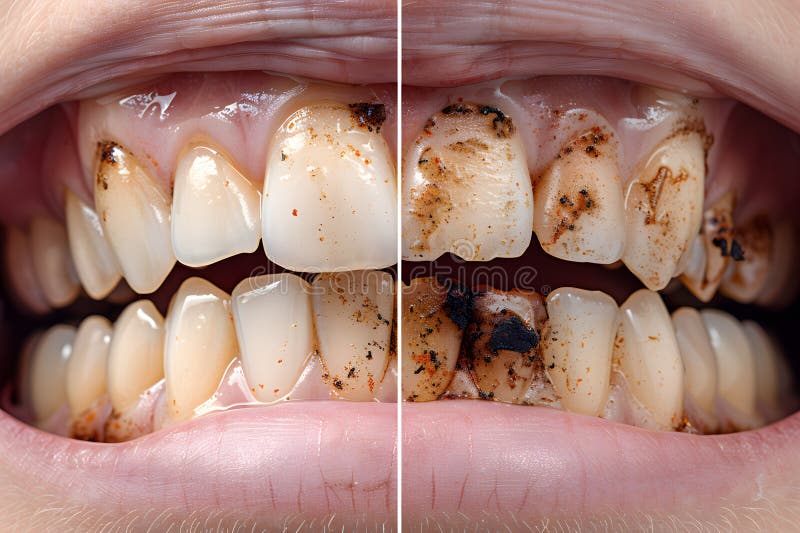 Comparison of Clean Vs. Stained Teeth - Dental Hygiene, Whitening, and ...