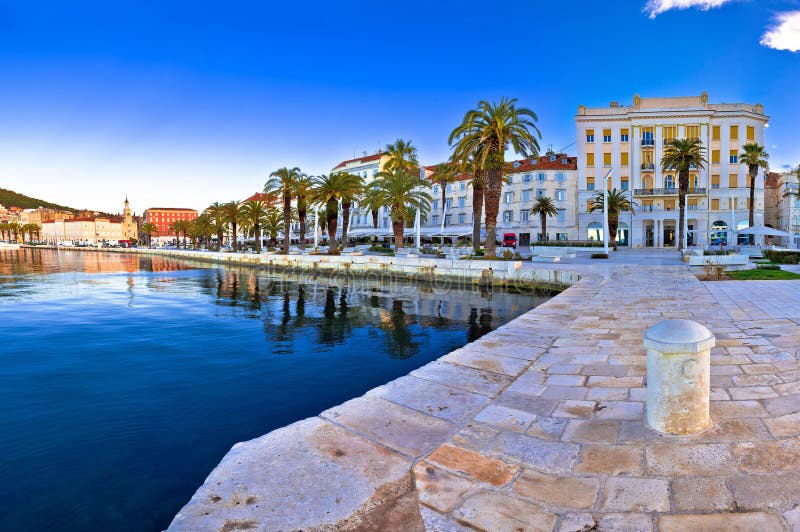 Split Waterfront Panoramic View from Pier Stock Photo - Image of ...
