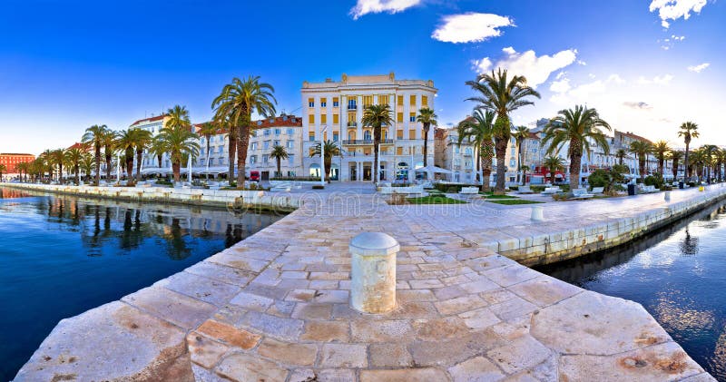 Split Waterfront Panoramic View from Pier Stock Image - Image of ...