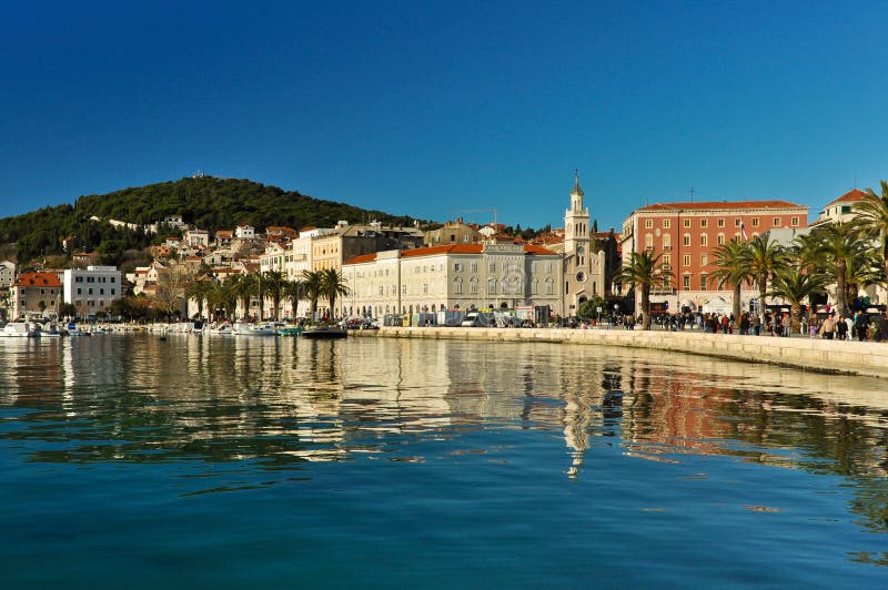 Waterfront Promenade in Split Editorial Photography - Image of ...