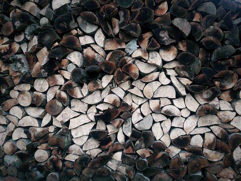 Split Wood, Cut and Arranged Ready for Winter. Background Wood Texture ...