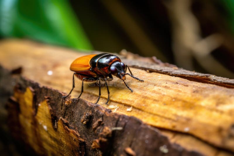 Split Wood Log Revealing Beetle Damage Inside Stock Illustration ...