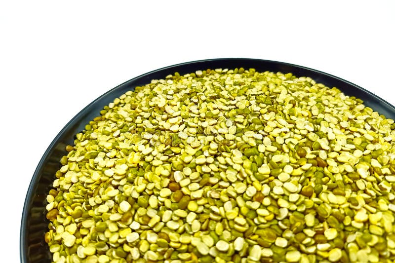 Splite Moong Pulse/dal on White Background Stock Photo - Image of bowl ...