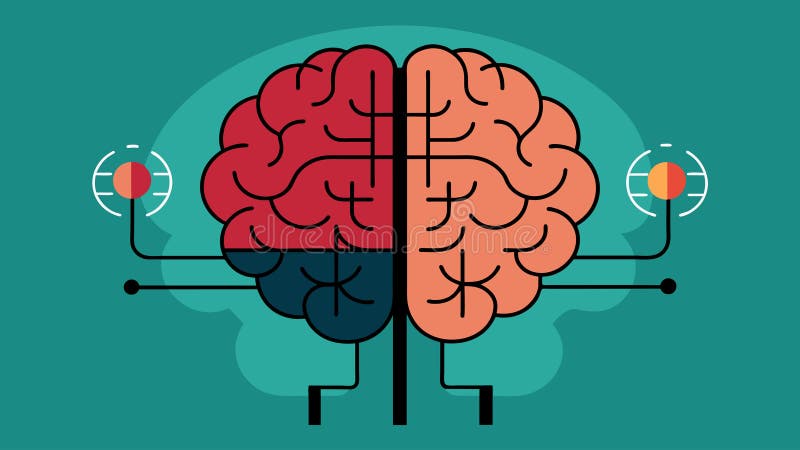 A Splitscreen Illustration Depicting Two Brains One with a Typical ...