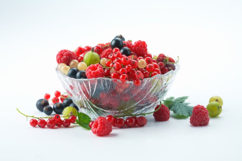 Bowl with berries stock image. Image of blueberries, leaves - 10452839