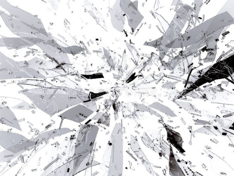 Splitted or Broken Glass Pieces on White Stock Illustration ...