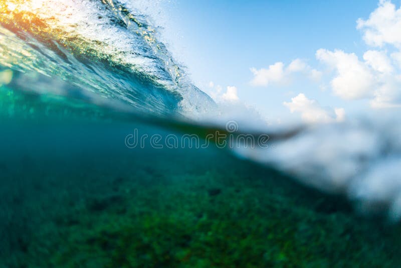 Splitted Image of the Ocean Wave Stock Image - Image of curve, clean ...