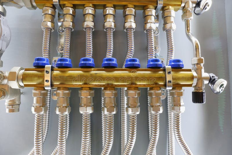 Splitter for water supply stock image. Image of steel - 70555555