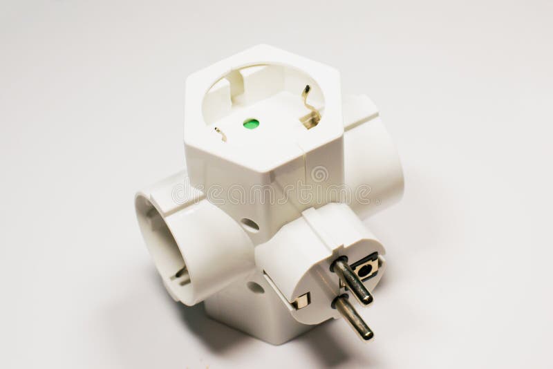 Splitter on a White Isolated Background. Electric Socket Stock Photo ...