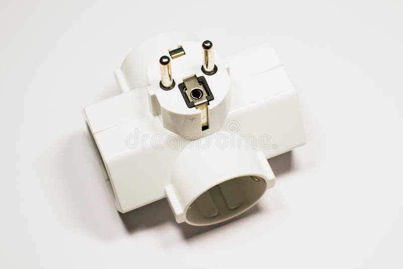 Splitter on a White Isolated Background. Electric Socket Stock Image ...