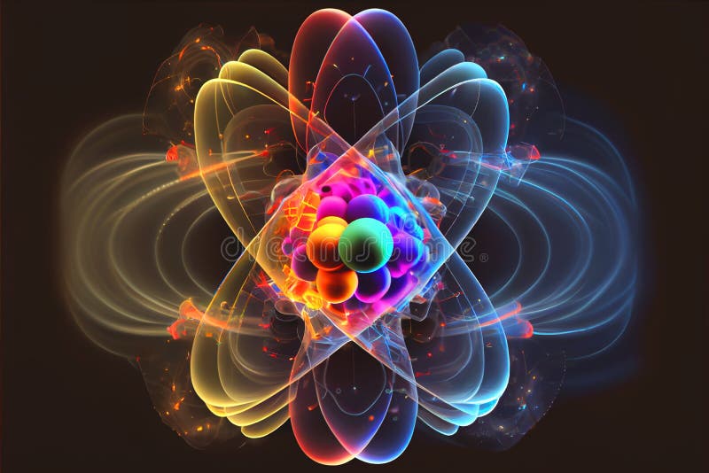 The atom quantum physics stock illustration. Illustration of physics ...