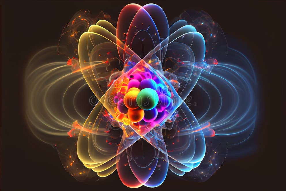 The atom quantum physics stock illustration. Illustration of physics ...