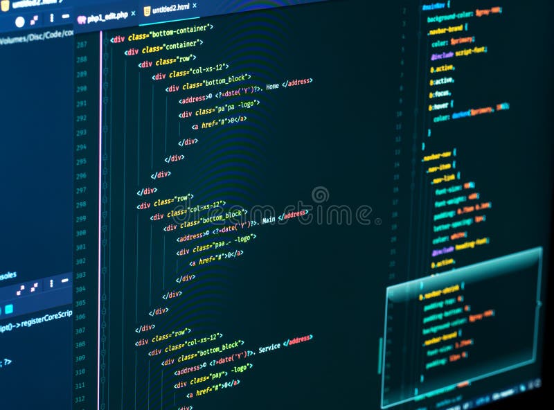 Css Stylesheet Code Splitting Of Html And Css In Editor Web Or Application Development