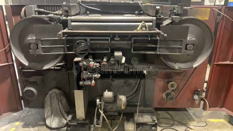 Splitting Machine Under Maintenance, View Inside the Engine Stock Photo ...