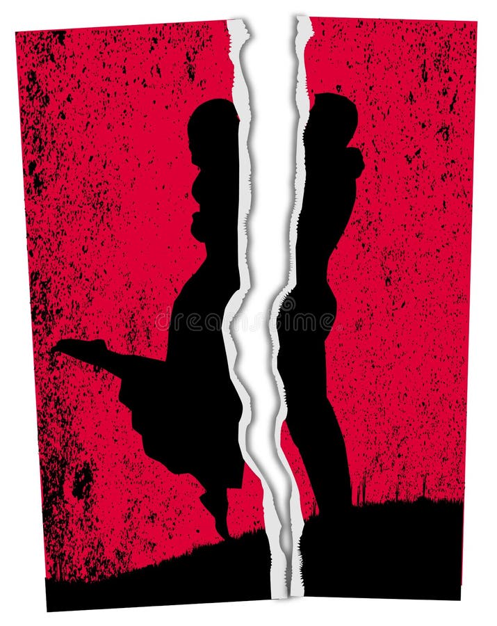 Splitting Up stock illustration. Illustration of heartache - 52342400