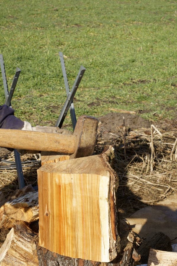 Splitting wood stock image. Image of movement, wedge - 51165275