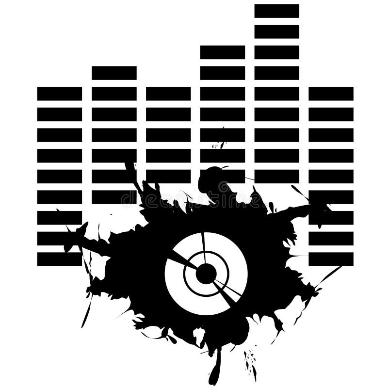 Splotch in Black with Equalizer Stock Vector - Illustration of paint ...