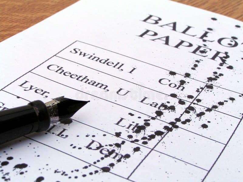 Spoiled ballot paper stock image. Image of cross, democrats - 9651343