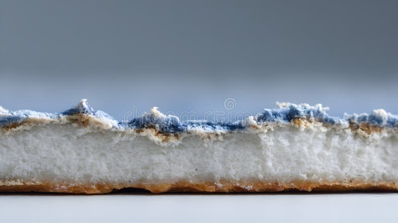 Spoiled Bread with Blue Mold on Crust, Showcasing the Impact of Food ...