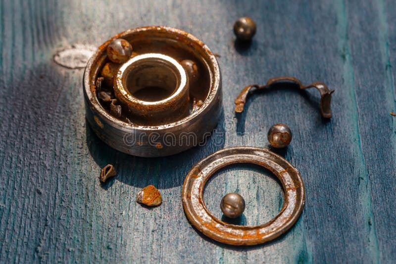 Spoiled Collapsed and a New Bearing for Rollers and Scooters Stock ...