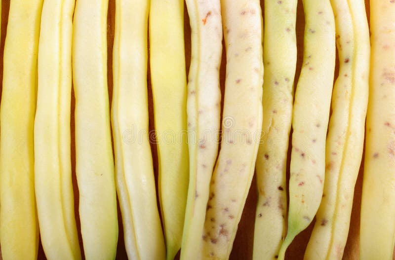 Spoiled and Fresh Yellow Beans on Wooden Table Stock Photo - Image of ...